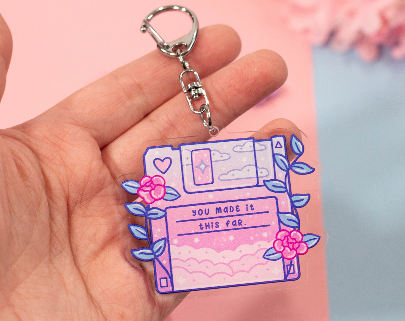 Floppy Disk Aesthetic Cute Acrylic Charm Keychain | Etsy