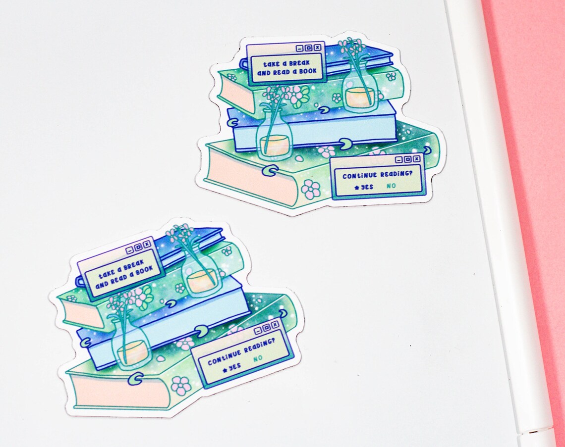 Stacked Books Aesthetic Cute Aesthetic Fridge Board Magnet - Etsy