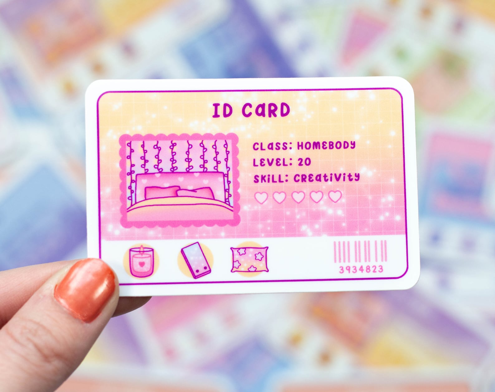 ID Card Aesthetic Vinyl Sticker Waterproof, Waterbottle, Kawaii ...