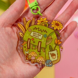 Nature Backpack Aesthetic Cute Acrylic Charm Keychain - Etsy