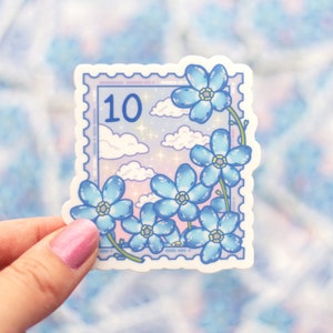 Forget Me Not Stamp Cute Aesthetic Vinyl Sticker - Etsy