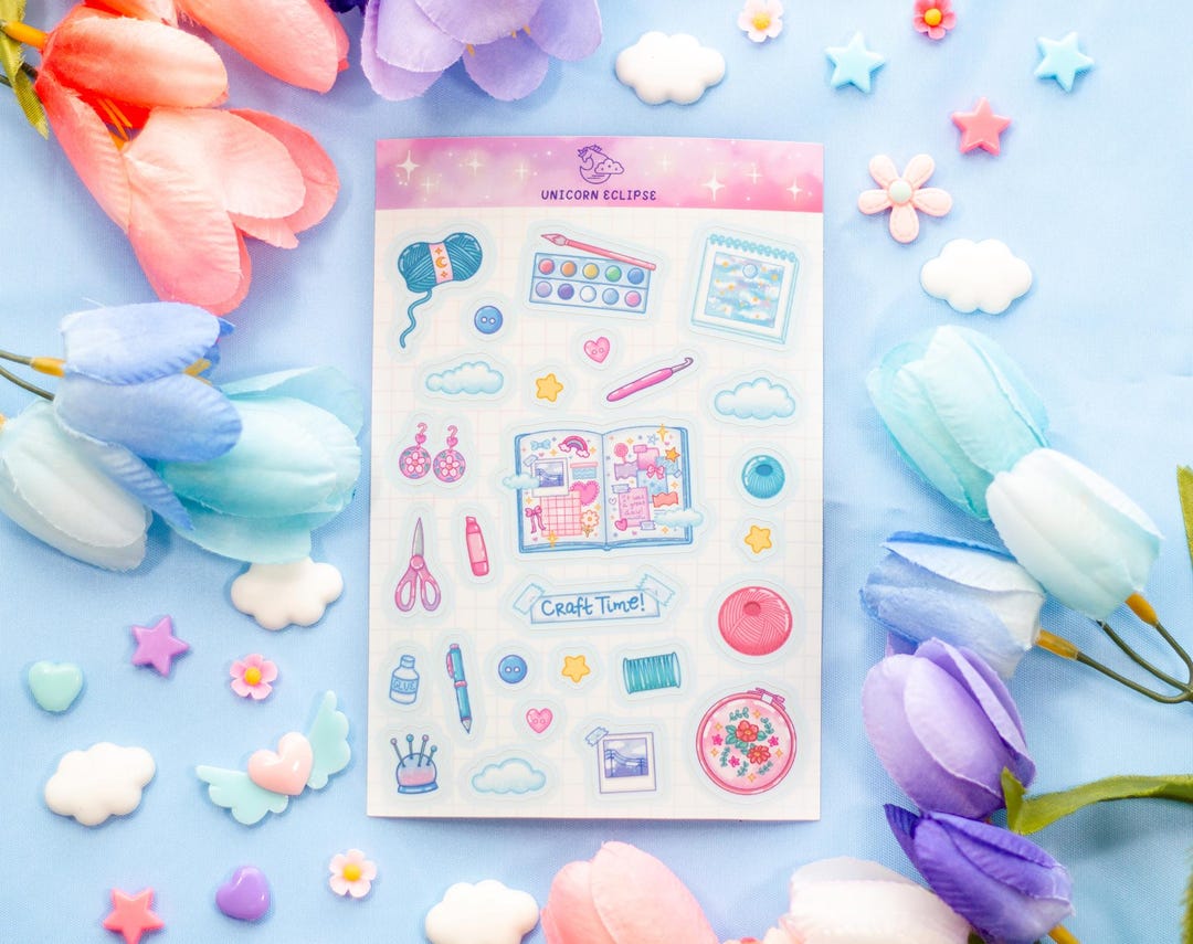 Craft Time Aesthetic Sticker Sheet - Etsy