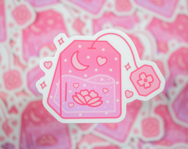 Tea Bag Cute Aesthetic Vinyl Sticker - Etsy