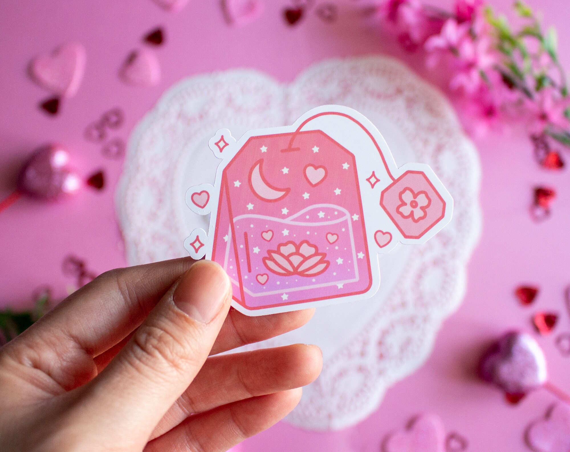 Tea Bag Cute Aesthetic Vinyl Sticker | Etsy