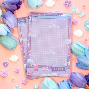 Study Night Notepad | Aesthetic Cute Memo Pad - Etsy