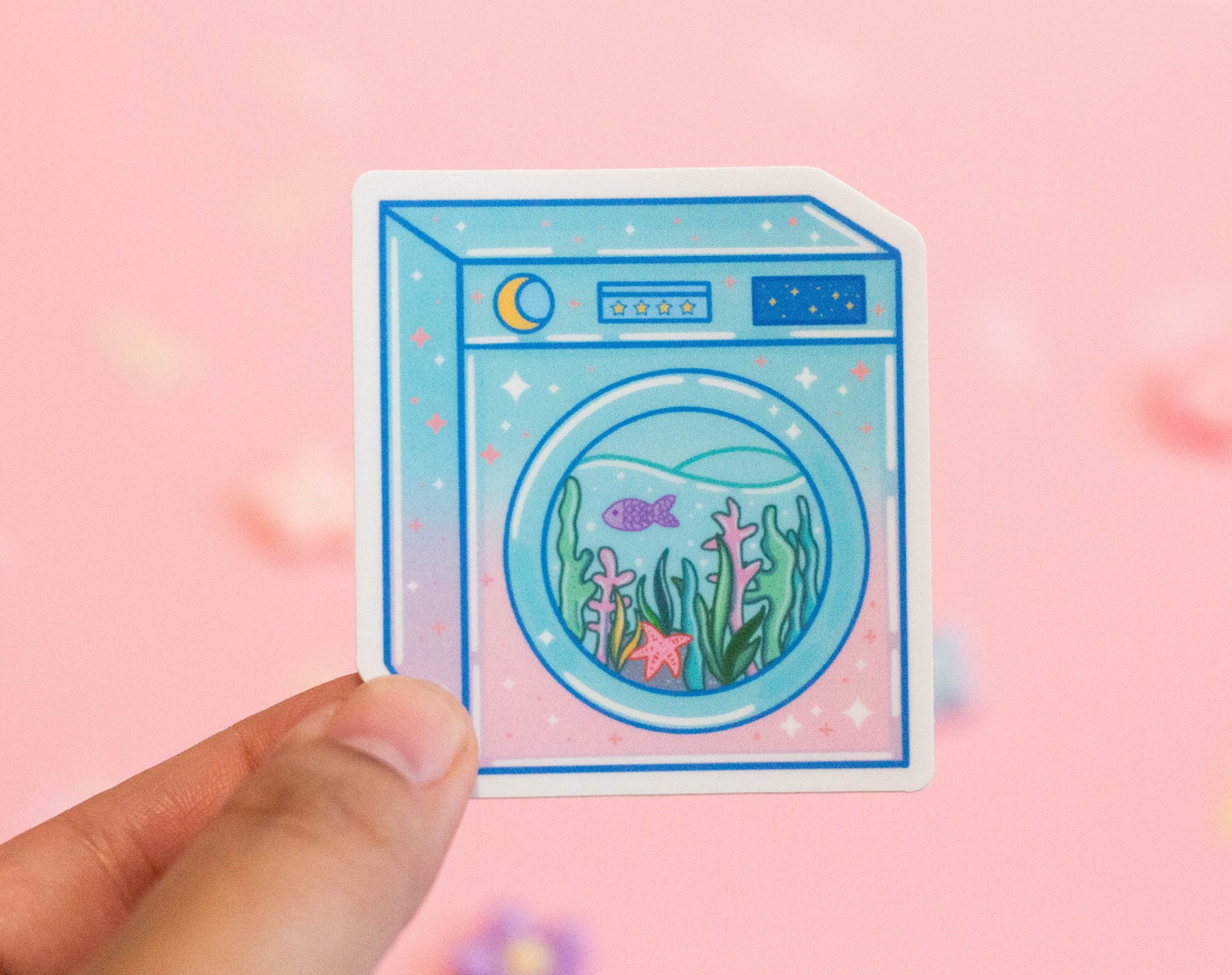 Laundry Machine Aesthetic Cute Vinyl Stickers | Etsy