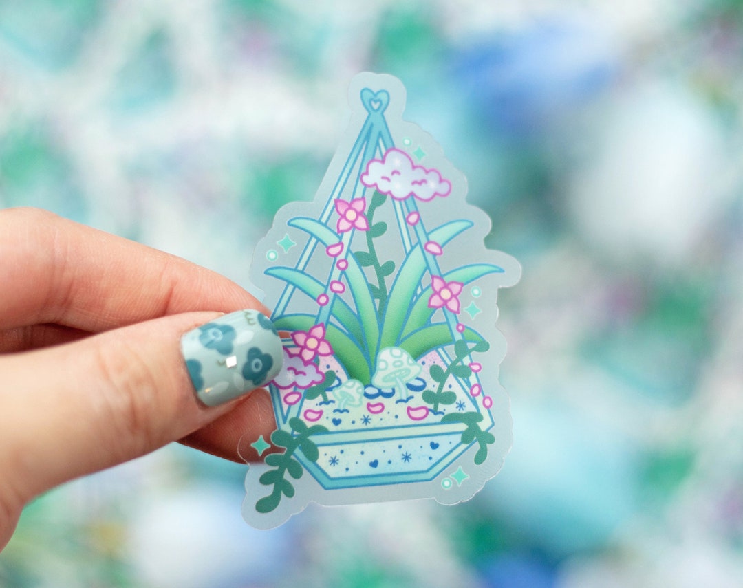 Terrarium Plant Cute Aesthetic Vinyl CLEAR Sticker - Etsy