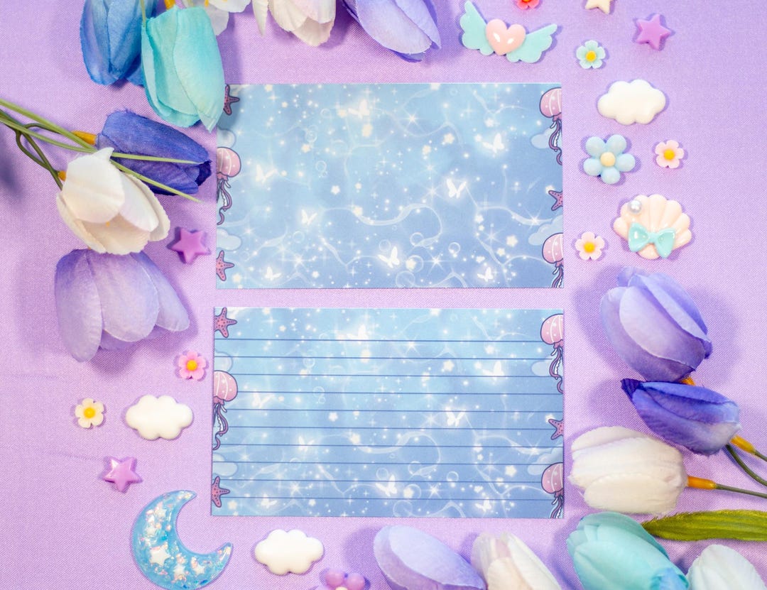 Reading Room Note Cards | Kawaii Aesthetic Stationery Index Note Cards ...