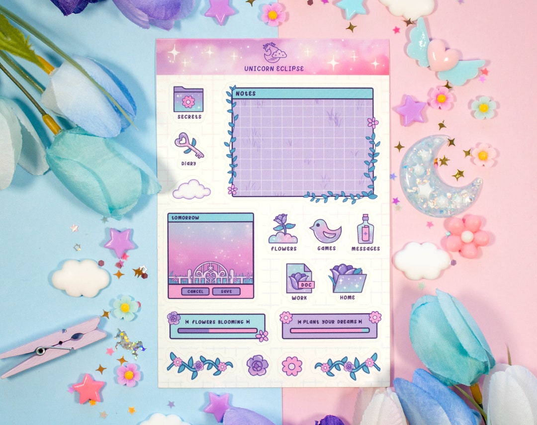 Secret Garden Aesthetic Cute Sticker Sheet | Planner Stickers ...