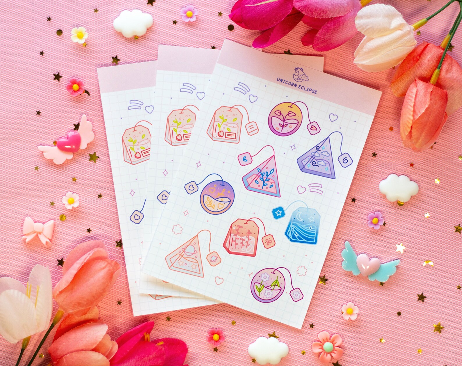 Tea Bags Aesthetic Cute Sticker Sheet Bullet Journal - Etsy
