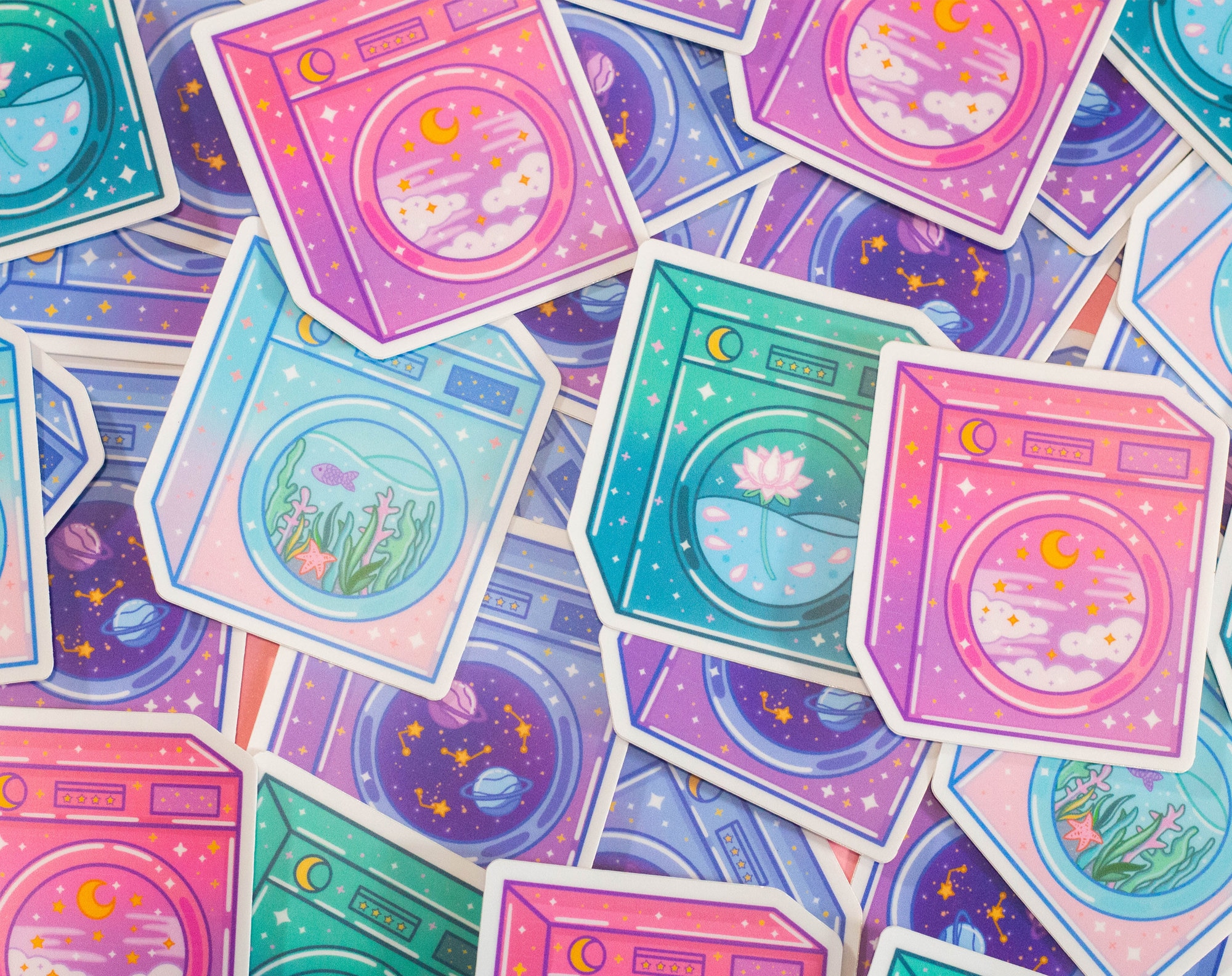 Laundry Machine Aesthetic Cute Vinyl Stickers | Etsy