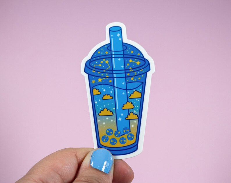 Bubble Tea Drink Cute Aesthetic Vinyl Sticker - Etsy