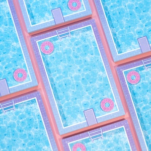 Swimming Pool Aesthetic Cute Memo Notepad - Etsy