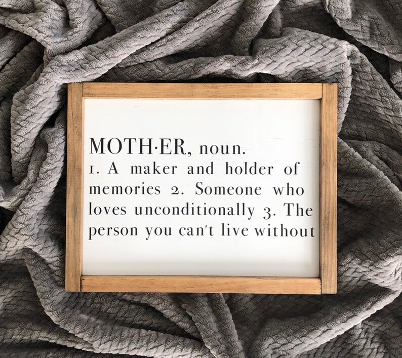 Mother Definition Wood Framed Sign Mothers Day Sign Etsy