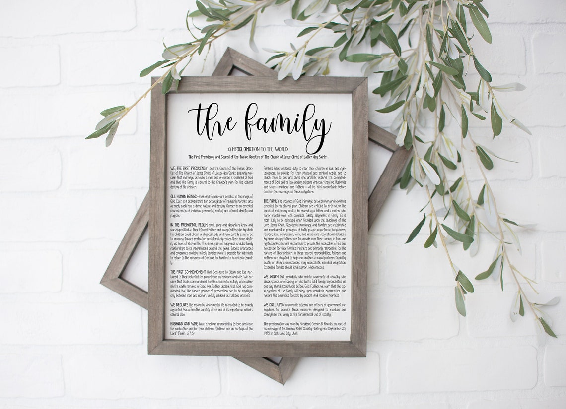 The Family A Proclamation to the World | Families Are Forever | Family ...