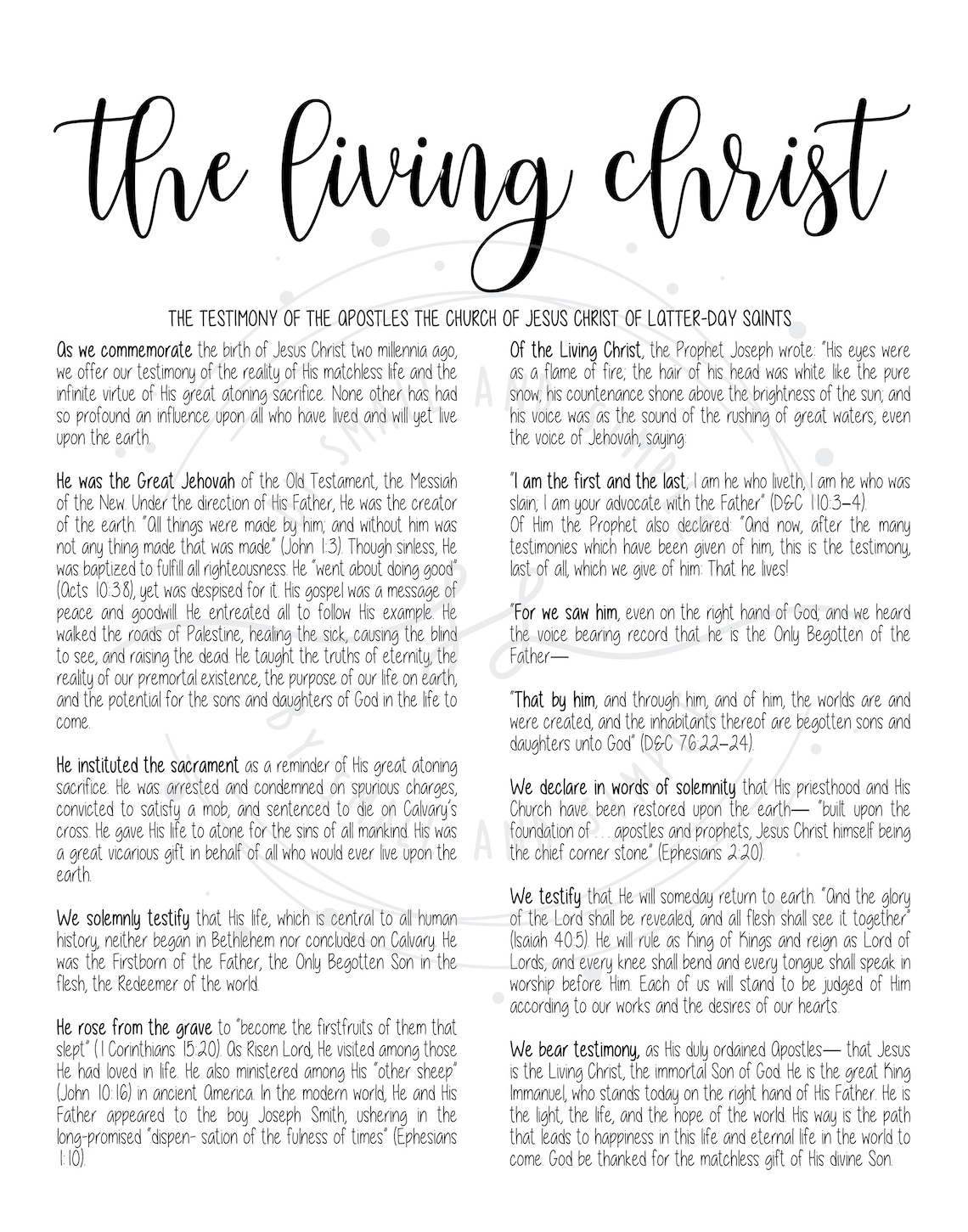 The Living Christ Printable the Living Christ Peace in | Etsy