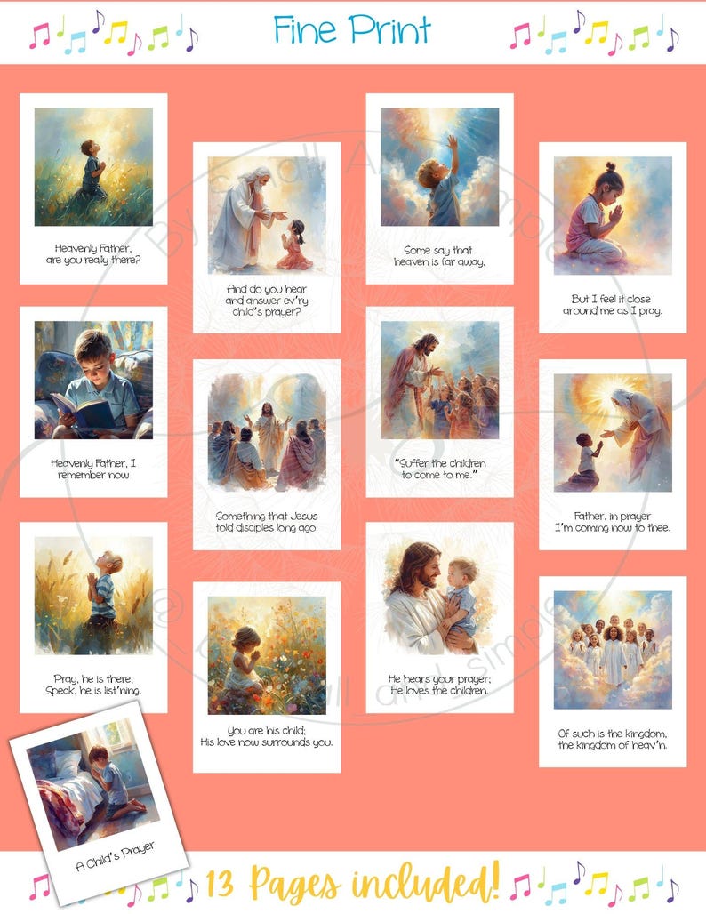 A Child's Prayer | LDS Primary Song Visual Aid | Singing Time Flipchart ...