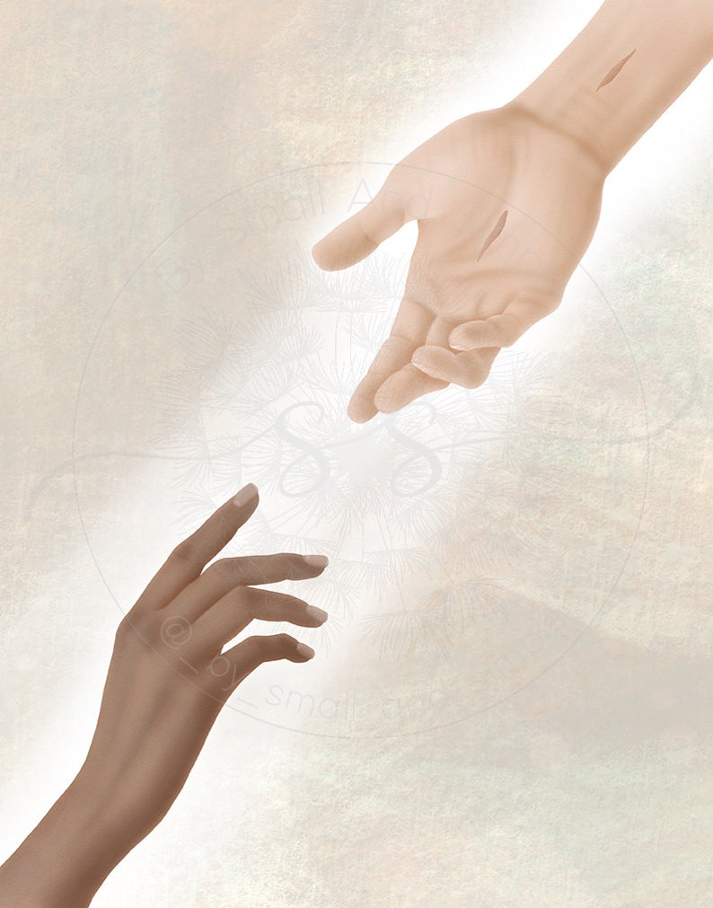 He Reaches My Reaching | Jesus Christ Hands | Jesus Painting | Peace in ...