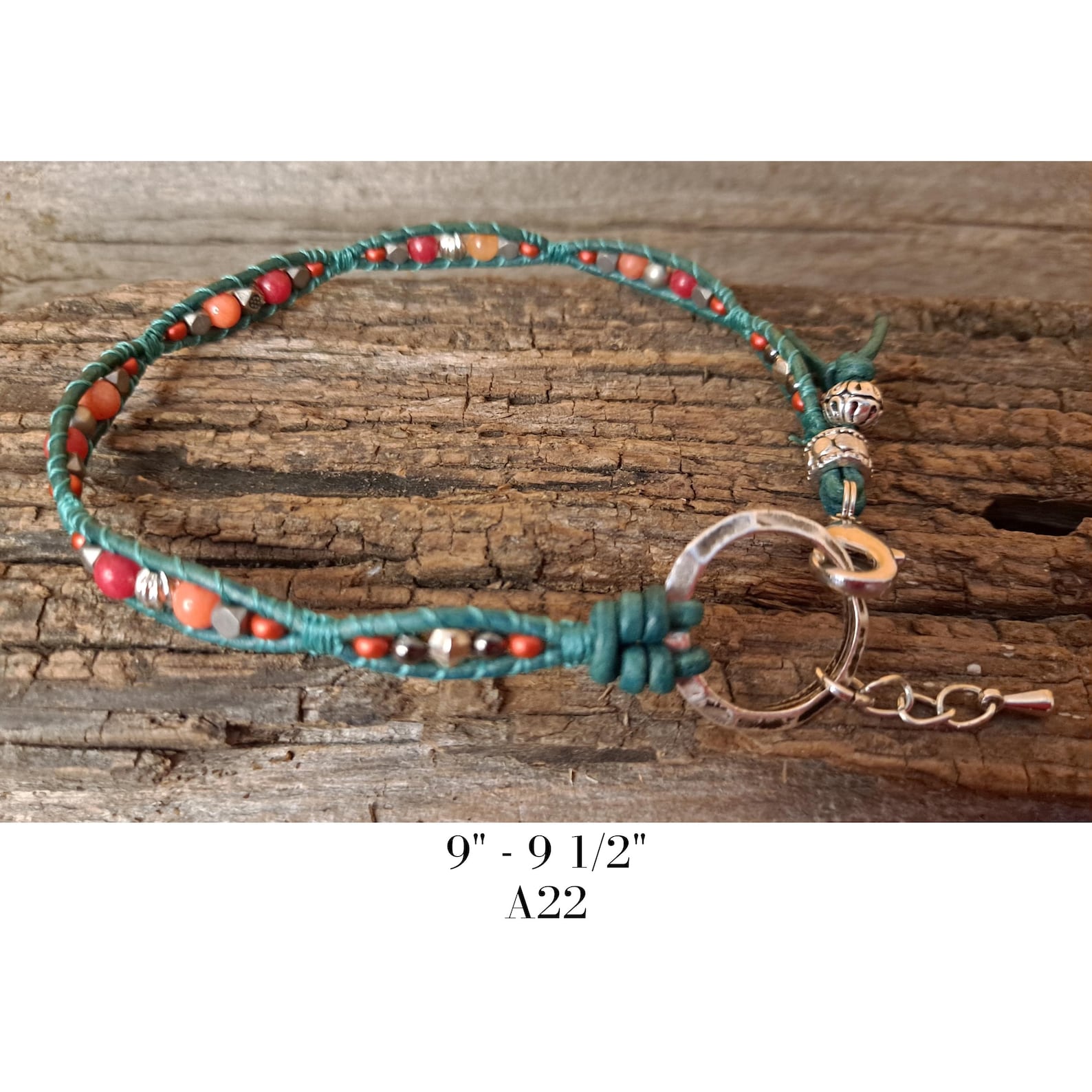 Leather Wrap Anklet, Quartzite Beads, Leather Anklet (A22, A24, A28 ...