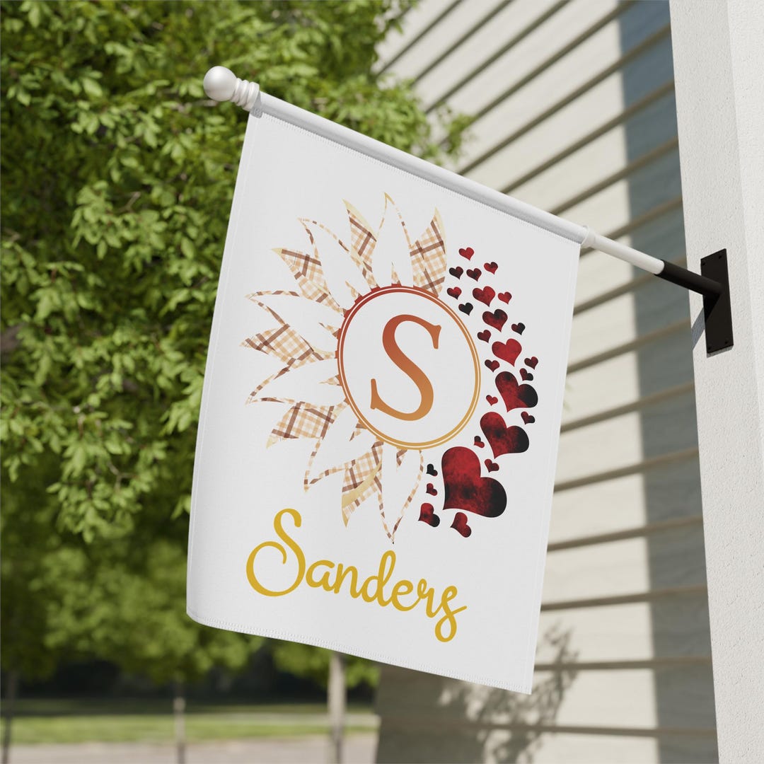 Personalized Garden Banner, Custom House Flag, Outdoor Decor, Flower ...