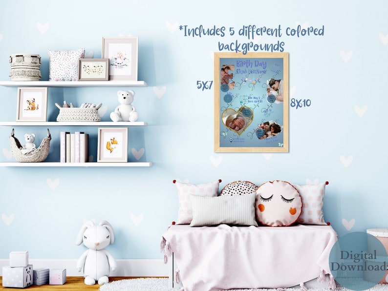 Newborn Baby Boy Collage Template, "e" Photo Letter (digital Download ...