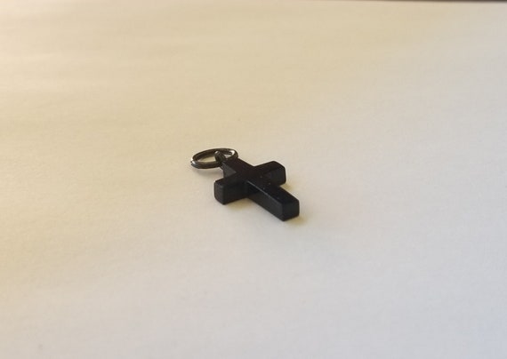 Antique Jet Cross Pendant - Gem