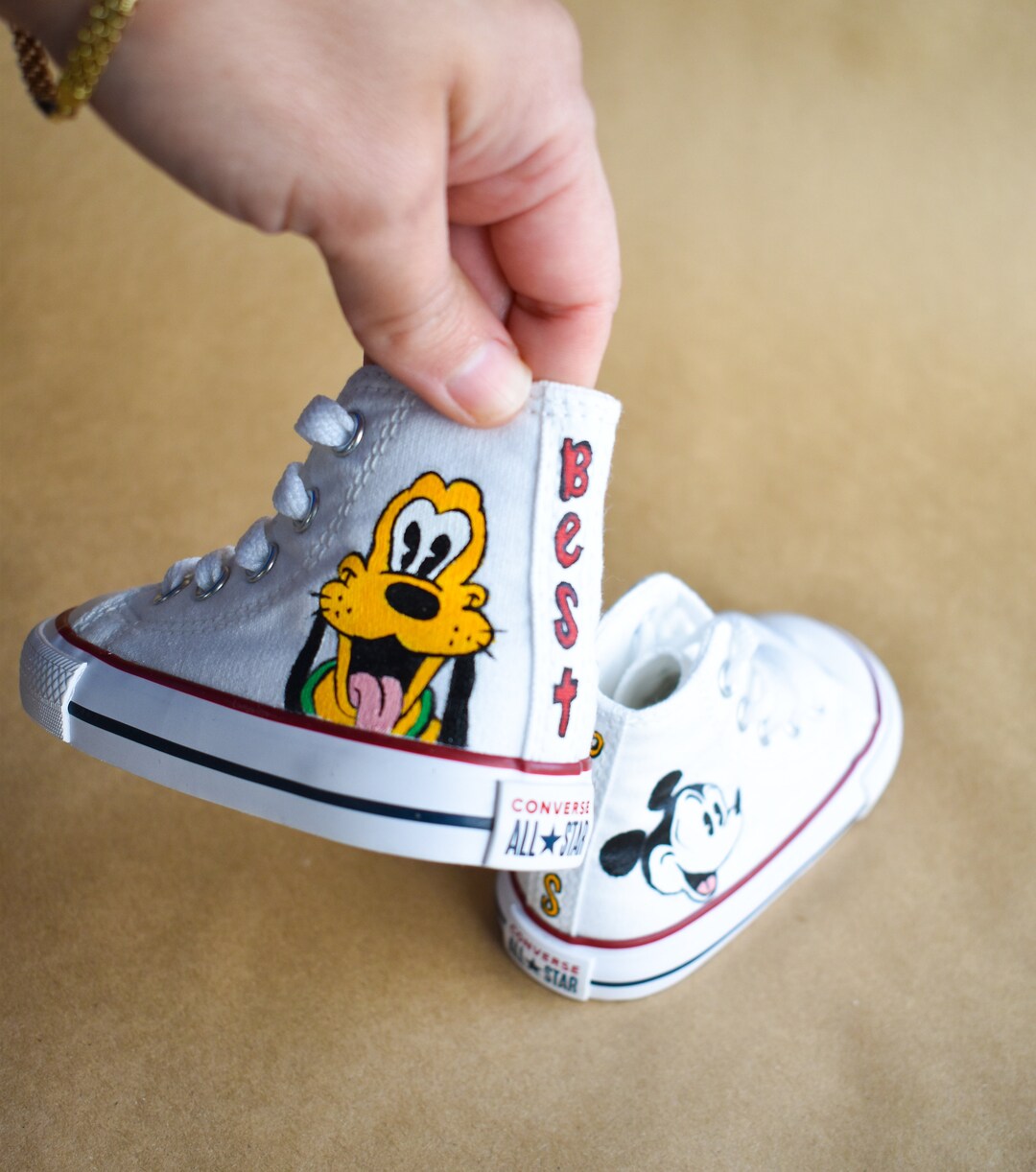 Mickey Mouse and Pluto Shoes Custom Hand Painted Disney Shoes - Etsy