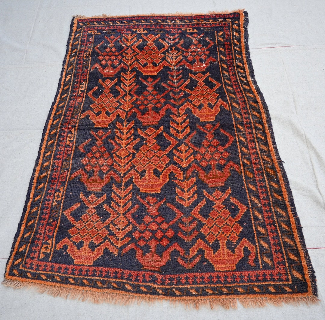 Vintage Afghan Rug, Gorgeous Afghan Rug, Afghan Wool Rug, Handmade ...