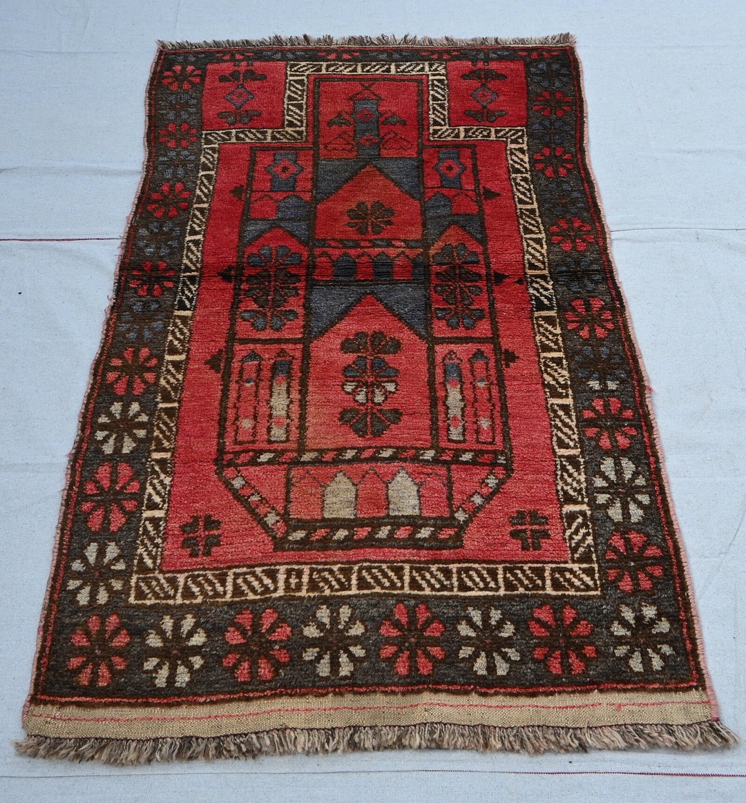 Vintage Afghan Rug, Gorgeous Afghan Rug, Afghan Wool Rug, Handmade ...