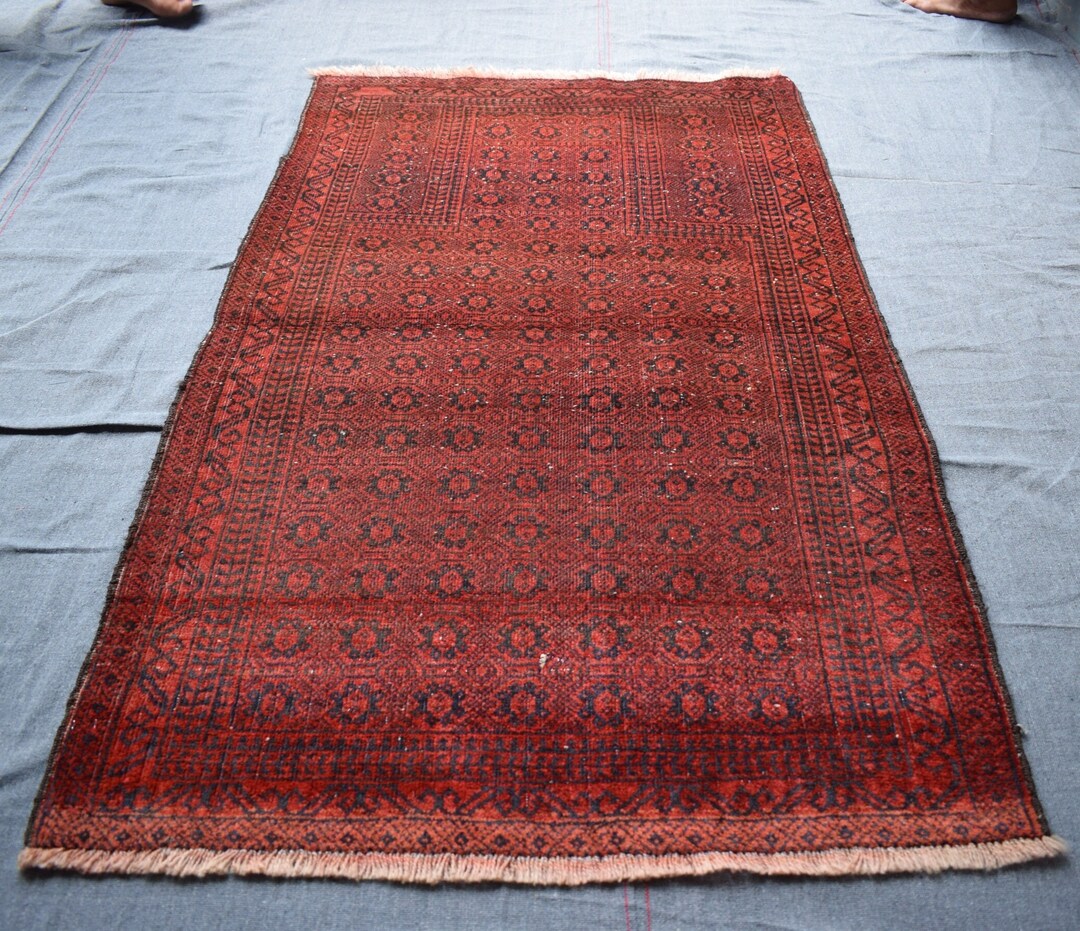 Afghan Handmade Rug, Vintage Afghan Rug, Ethnic Afghan Rug, High ...