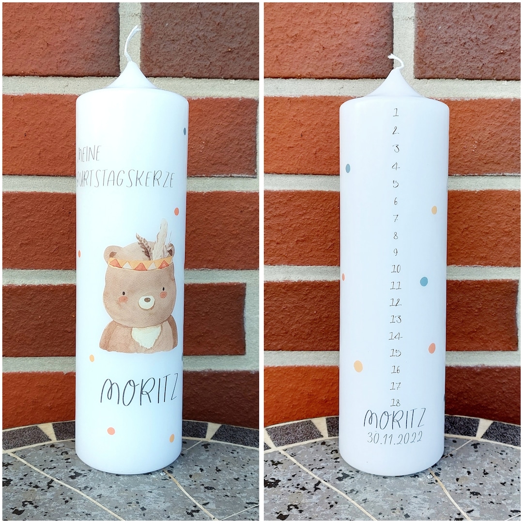 Birthday Candle/birth Candle Personalized With Name and Date of Birth ...