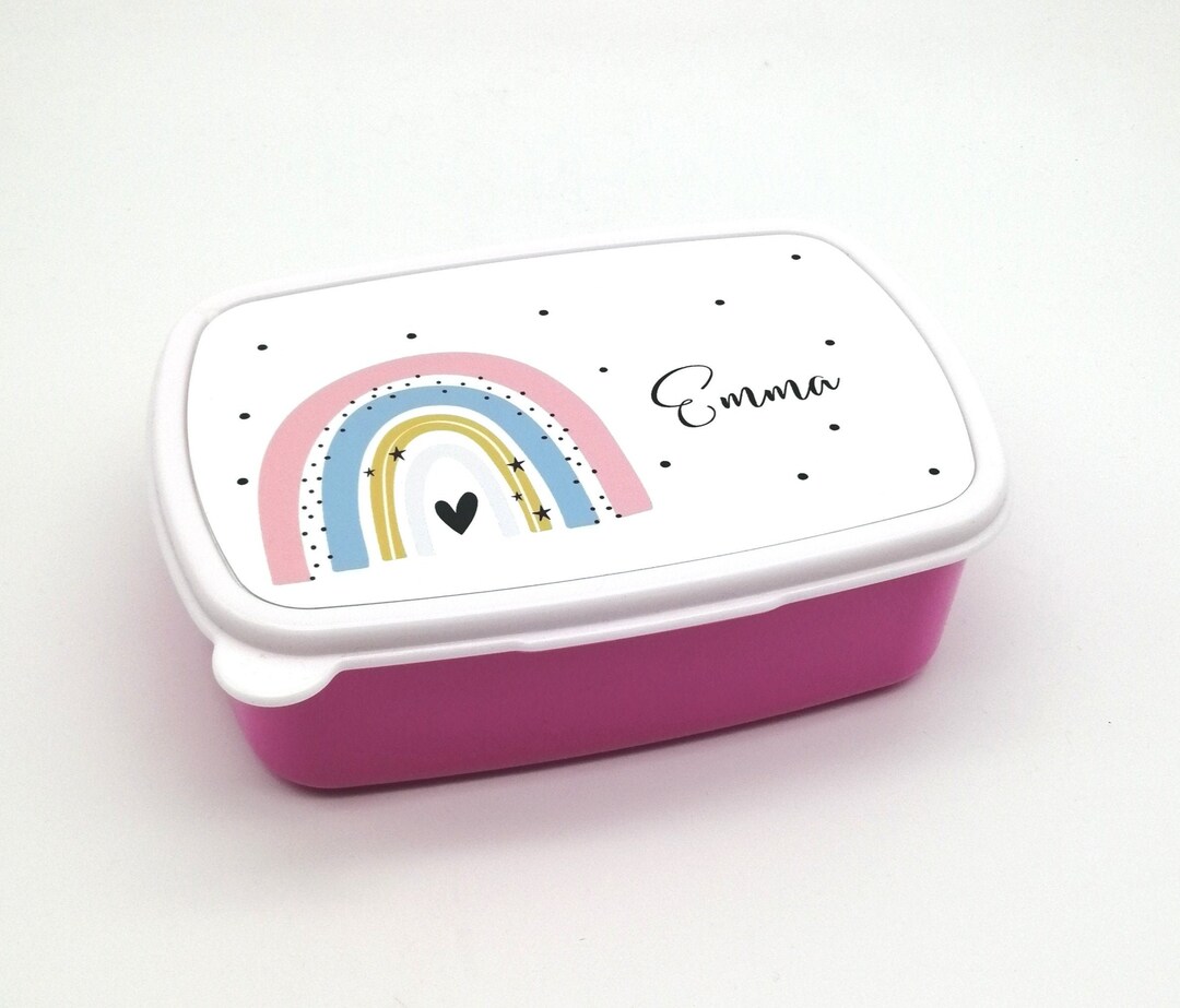 Bread Box Named rainbow Pink/ Bread Box/ Breakfast Box/ Nursery ...