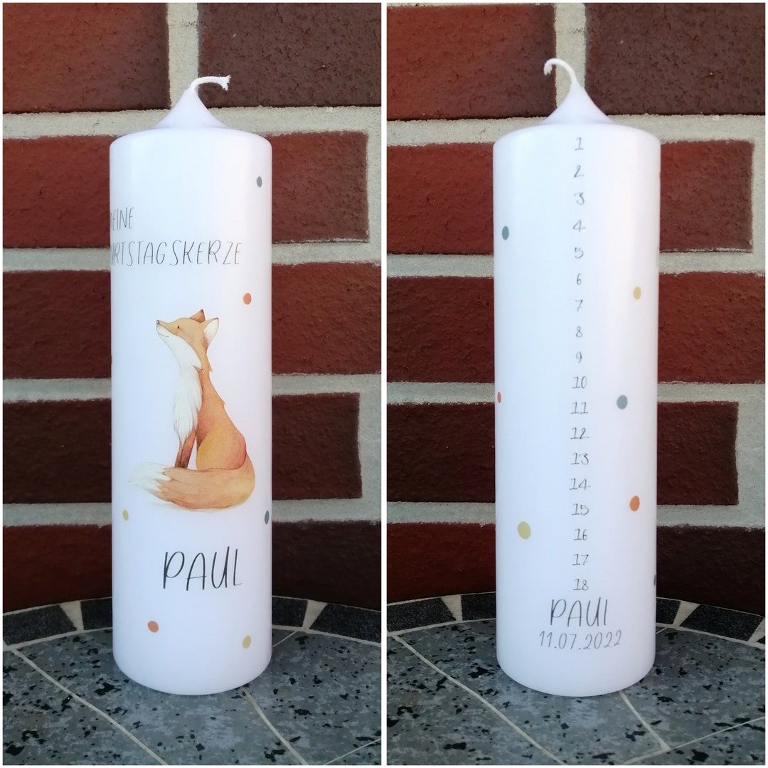 Birthday Candle/birth Candle Personalized With Name and Date of Birth ...