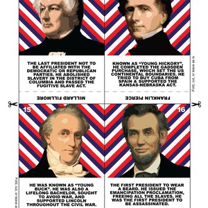 Printable USA Presidents Flashcards: Washington Through Biden | United ...