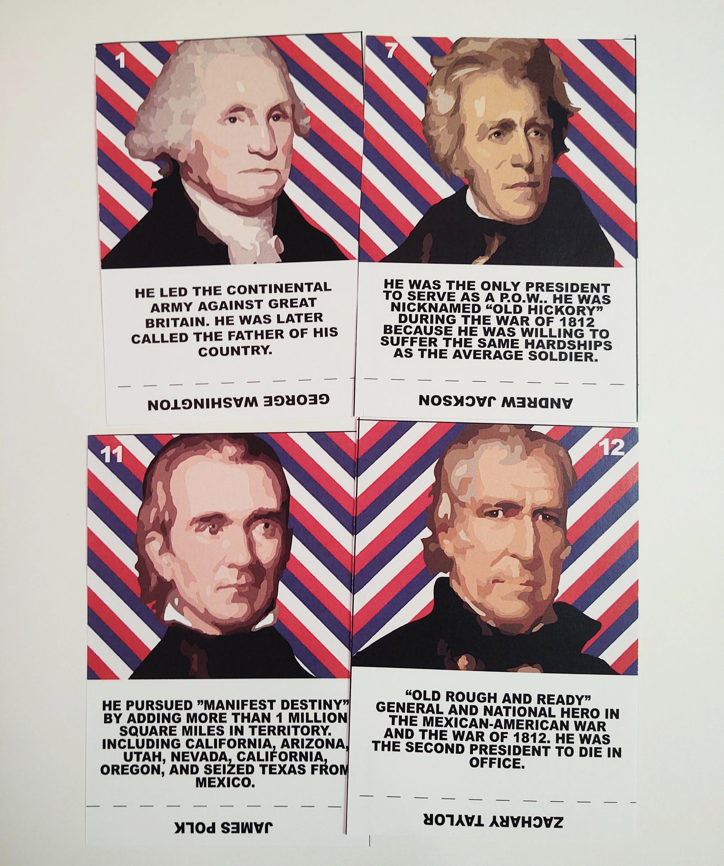 Printable USA Presidents Flashcards: Washington Through Biden United ...