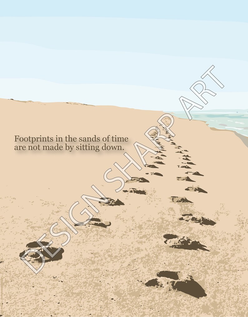 Footprints in the Sand Print - Etsy