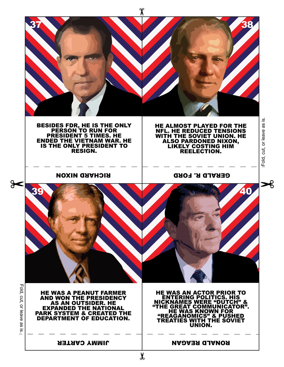 Printable USA Presidents Flashcards: Washington Through Biden | United ...