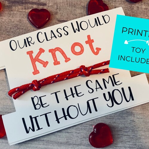 Bracelet Valentine's Day Printable Tag Knot Be the Same - Etsy