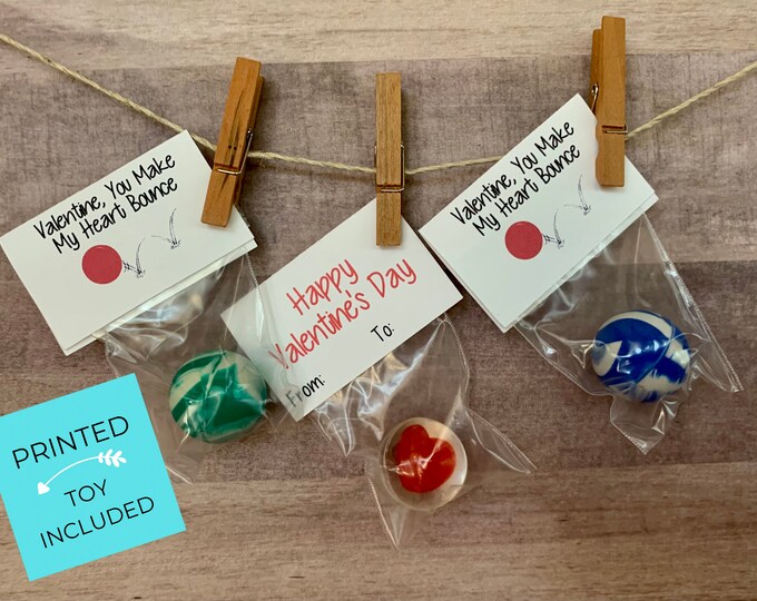 You Make My Heart Bounce Printed Valentine's Cards With Bouncy Ball ...