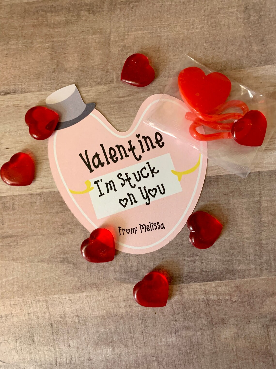 Personalized and Printed Stuck on You Valentines Cards Sticky - Etsy
