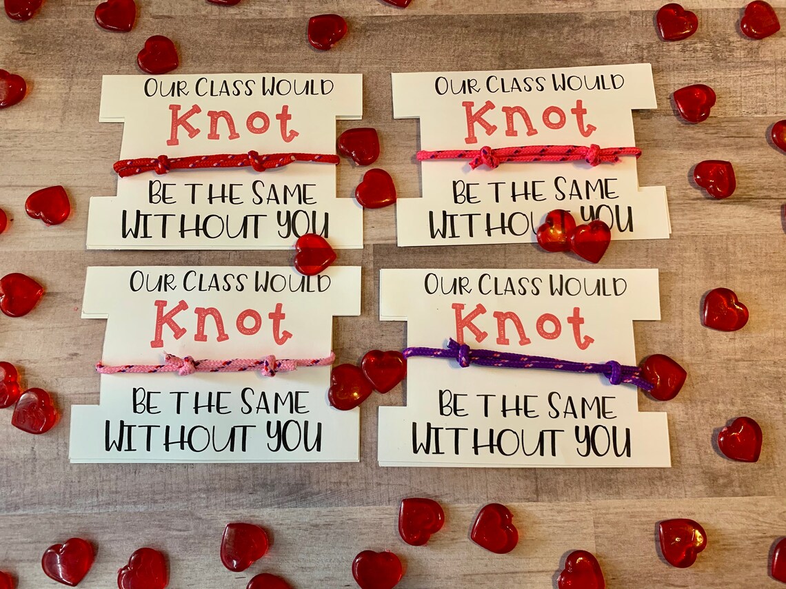 Printed Valentine's Cards with Friendship Bracelet Our | Etsy