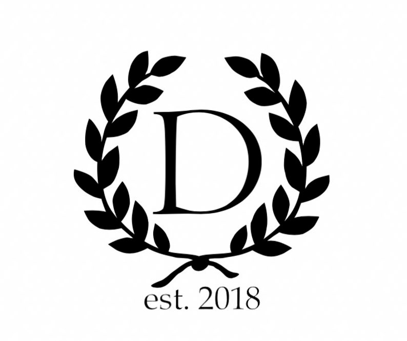 Custom Laurel Monogram Wreath Decal | Etsy