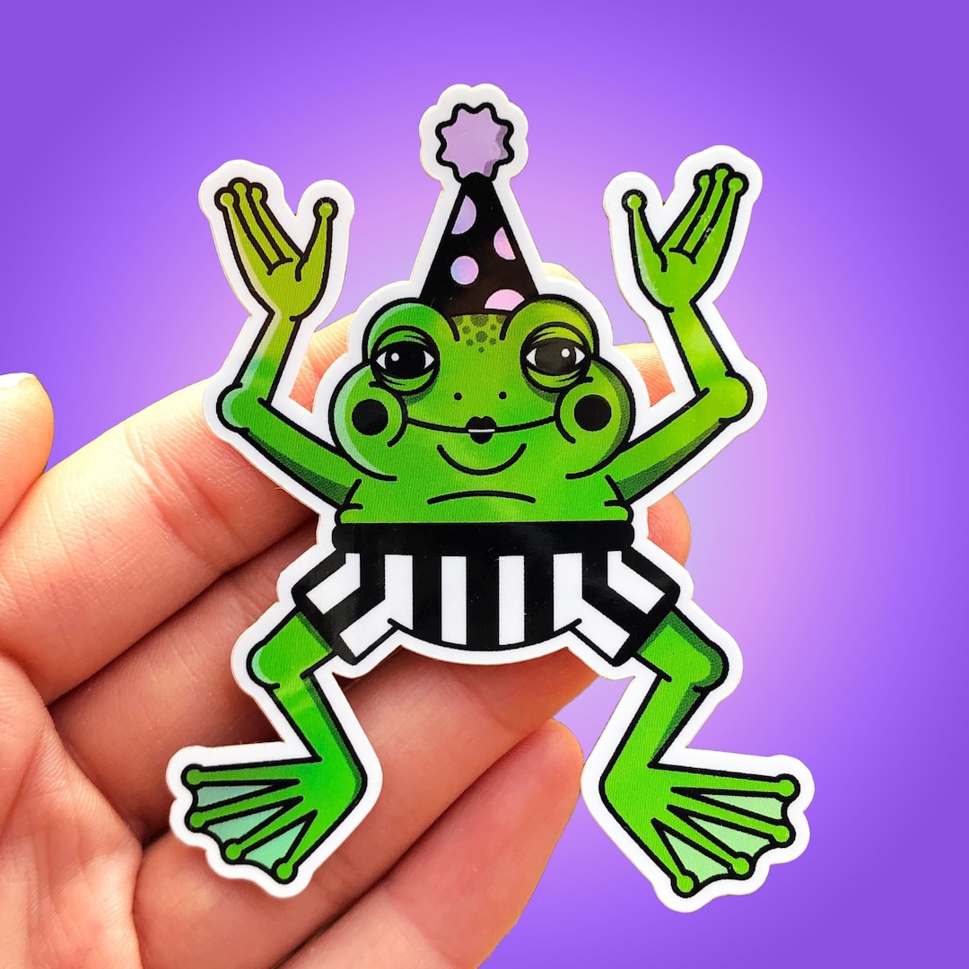Tired Toad Holographic Sticker - Etsy