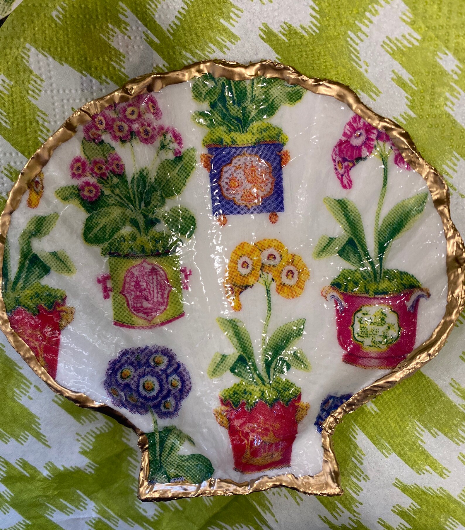 Flower Motif Scallop Shell Trinket Ring Dish - Etsy