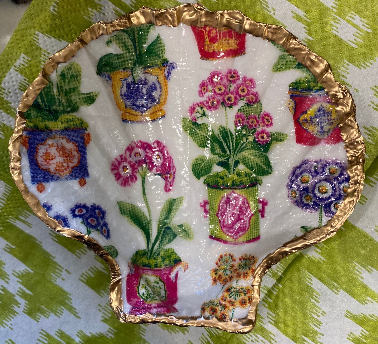 Flower Motif Scallop Shell Trinket Ring Dish - Etsy