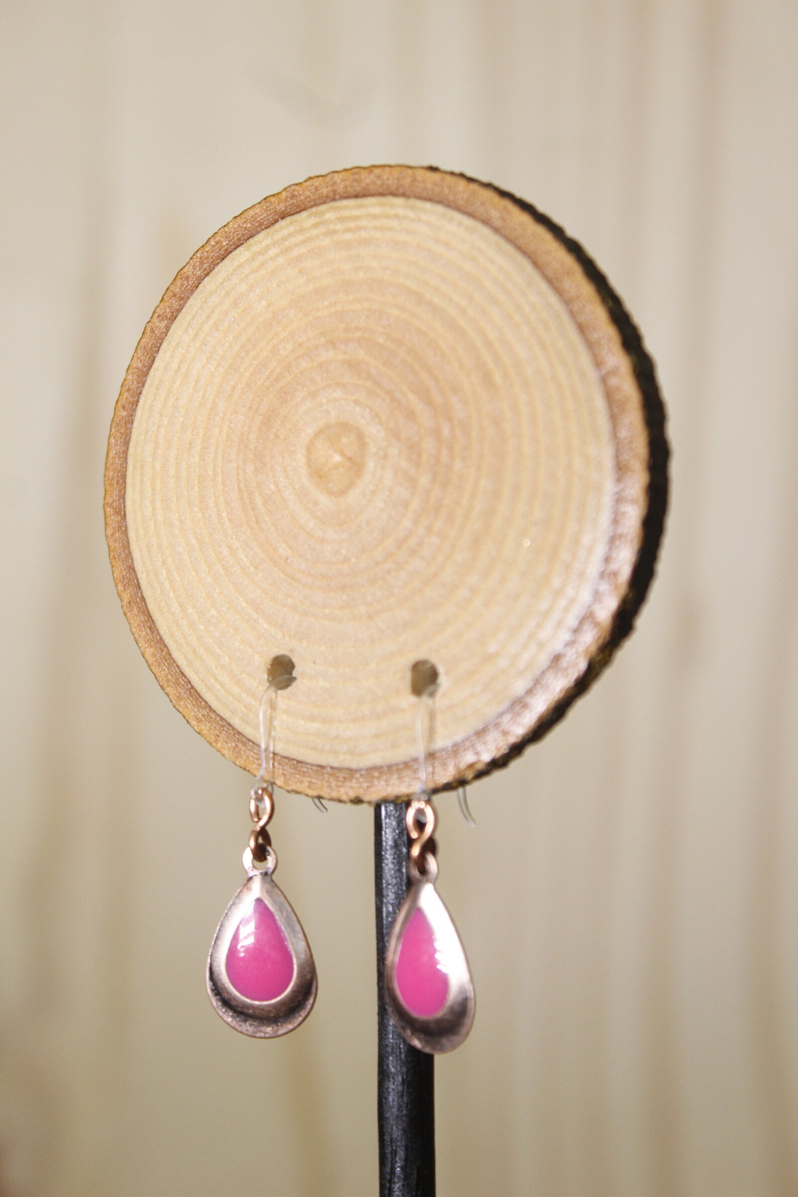 Plastic Hook Dangle Rose-gold Dangle Earrings Teardrop Drop - Etsy