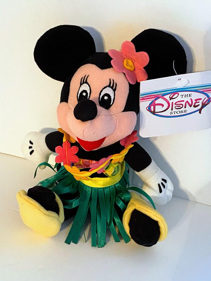 Mickey Mouse Tourist and Minnie Mouse Hula Girl Disney Plush Toys ...