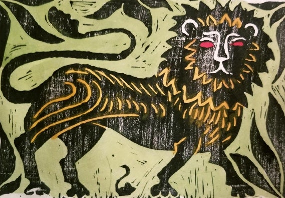 Medieval Lion - Etsy