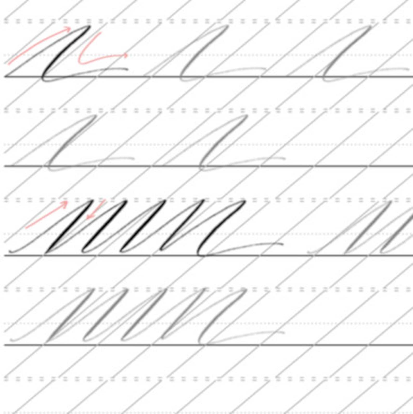 Modern Calligraphy Basic Strokes A4 Printable Worksheet Etsy