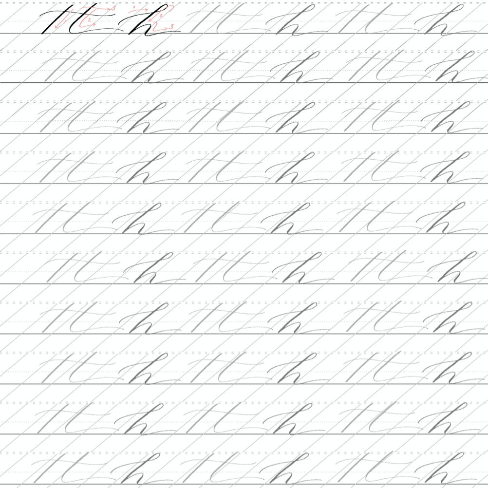 One Page per Letter Modern Calligraphy Alphabet Worksheet Set | Etsy